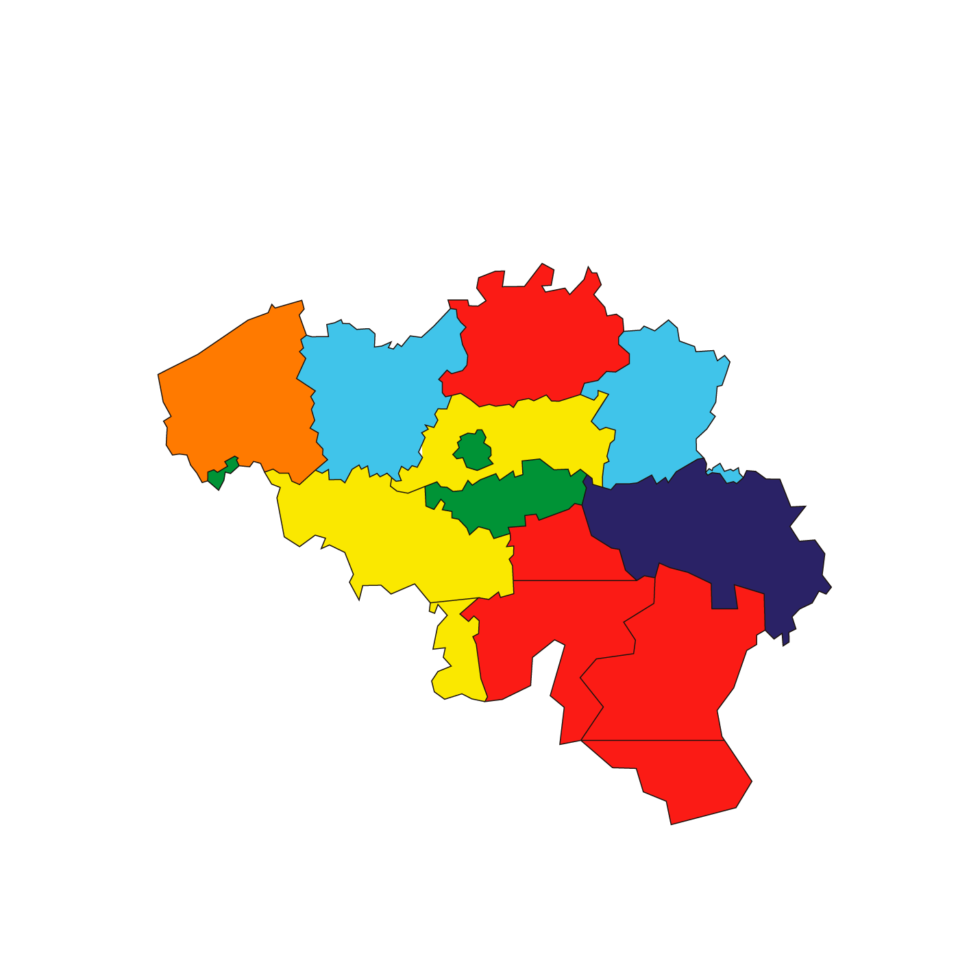 Landkaart België / P2F3 - Pleinplakkers